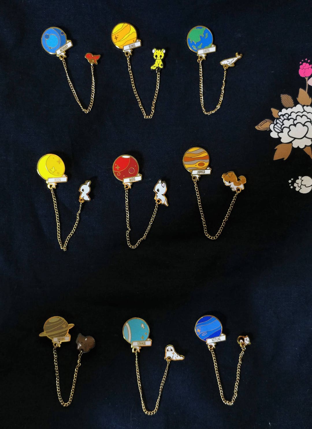 Solar System Chain Pin - Etsy