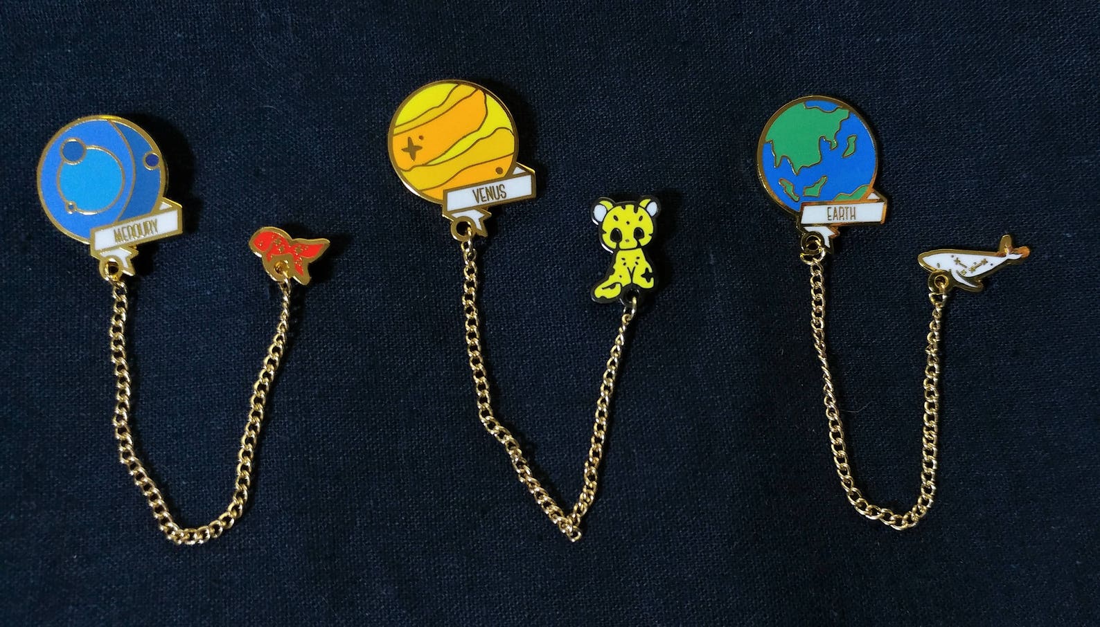 Solar System Chain Pin - Etsy