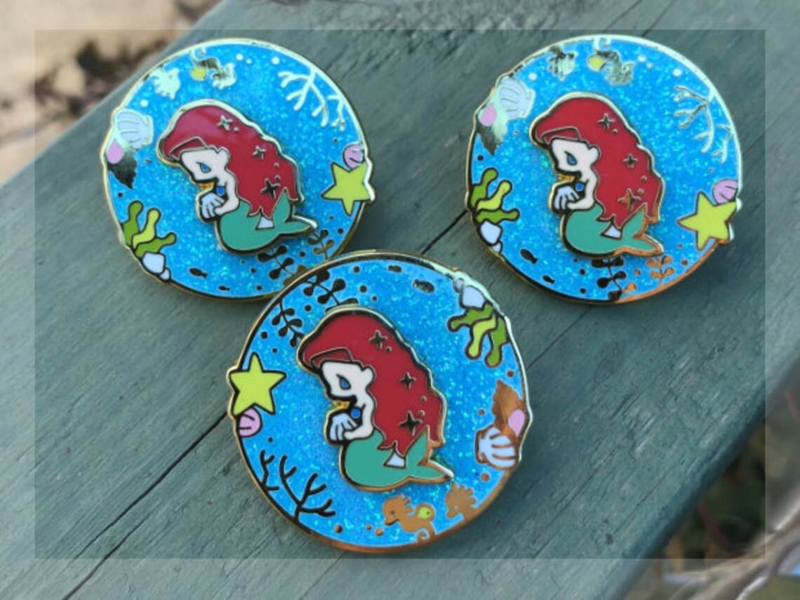 Spinning the Little Mermaid Hard Enamel Pinsky - Etsy