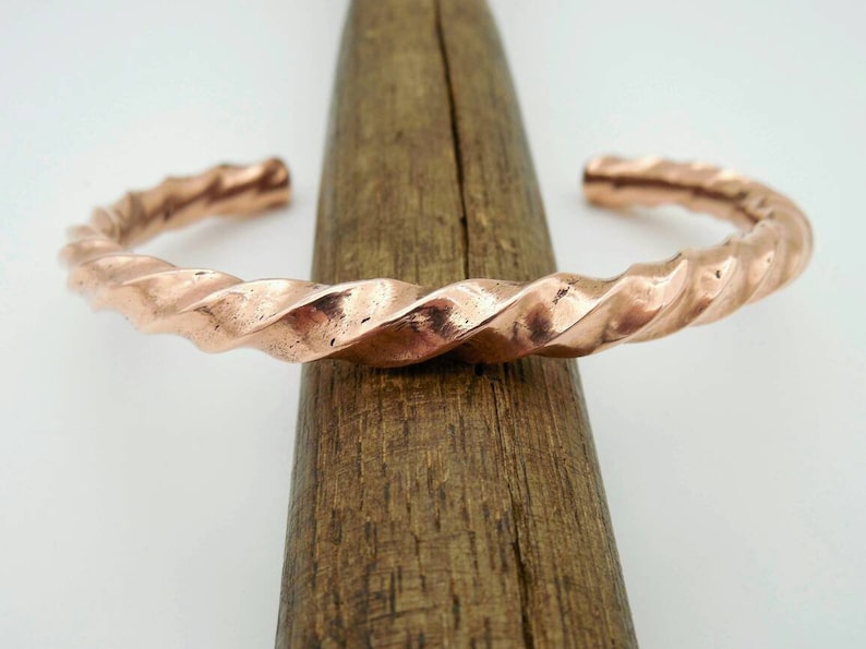 Hand Forged Twisted Copper Cuff Bracelet for Men and Women - Etsy