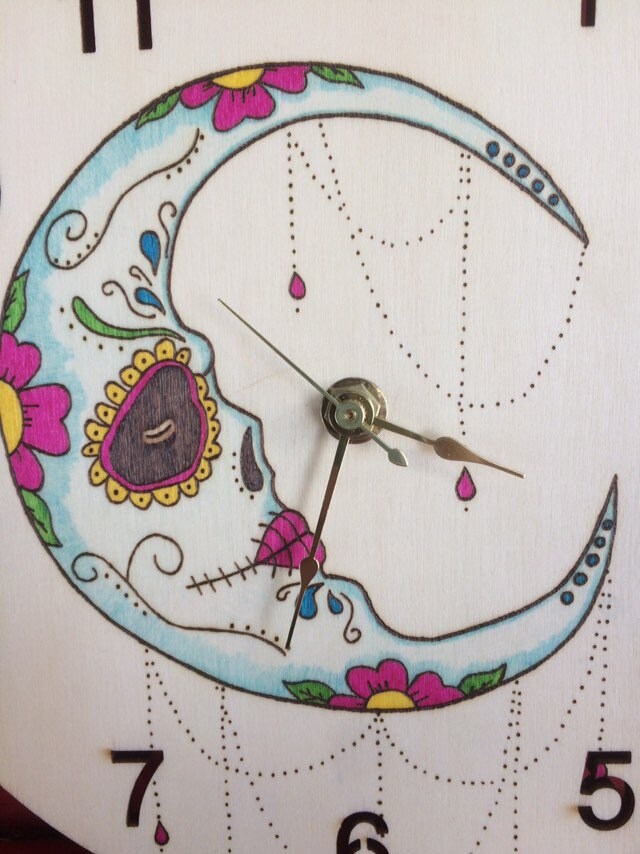 Sugar Skull Moon Clock - Etsy