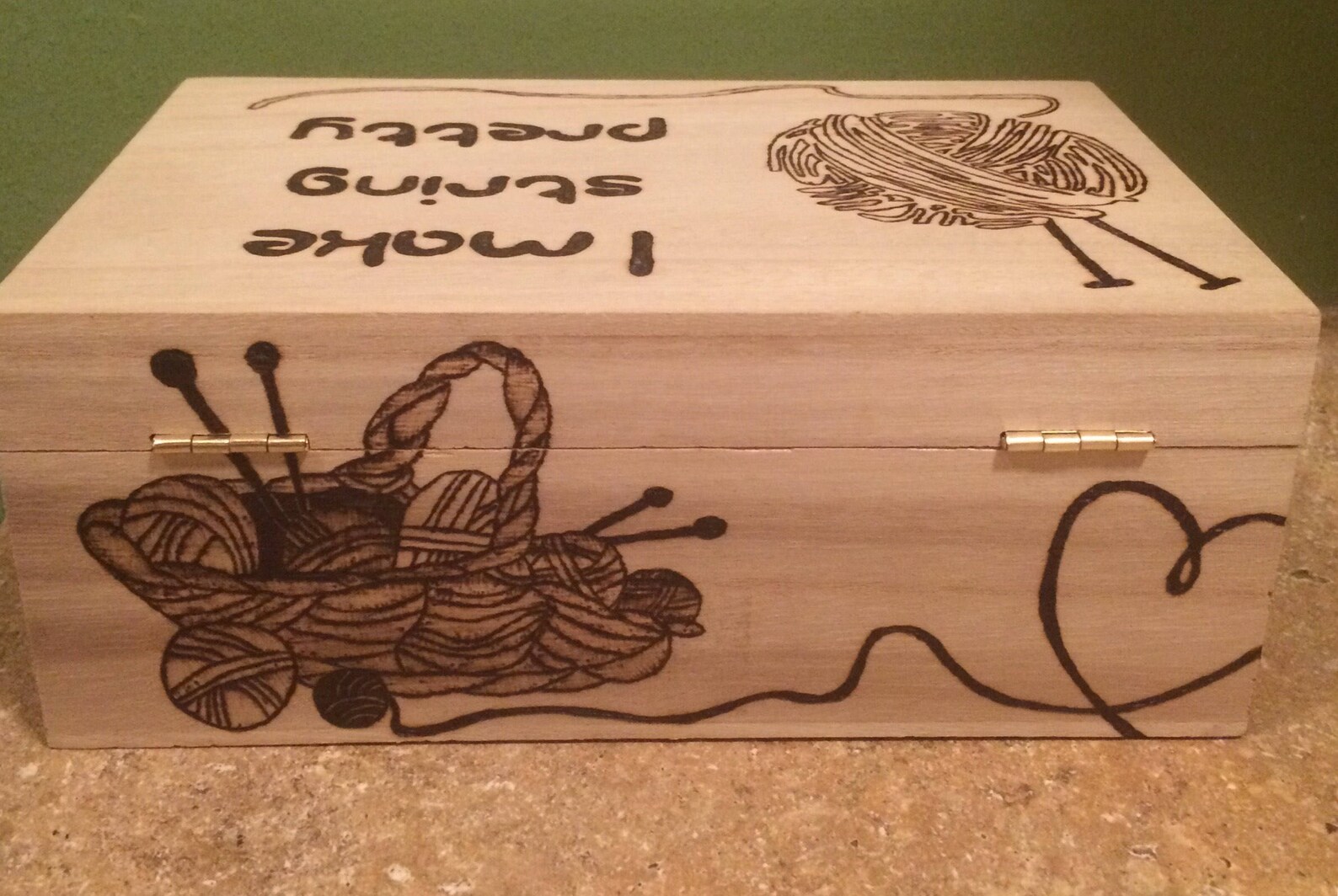 Small Knitting Theme Storage Box - Etsy New Zealand