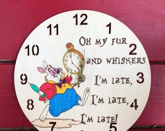 White Rabbit Clock - Etsy