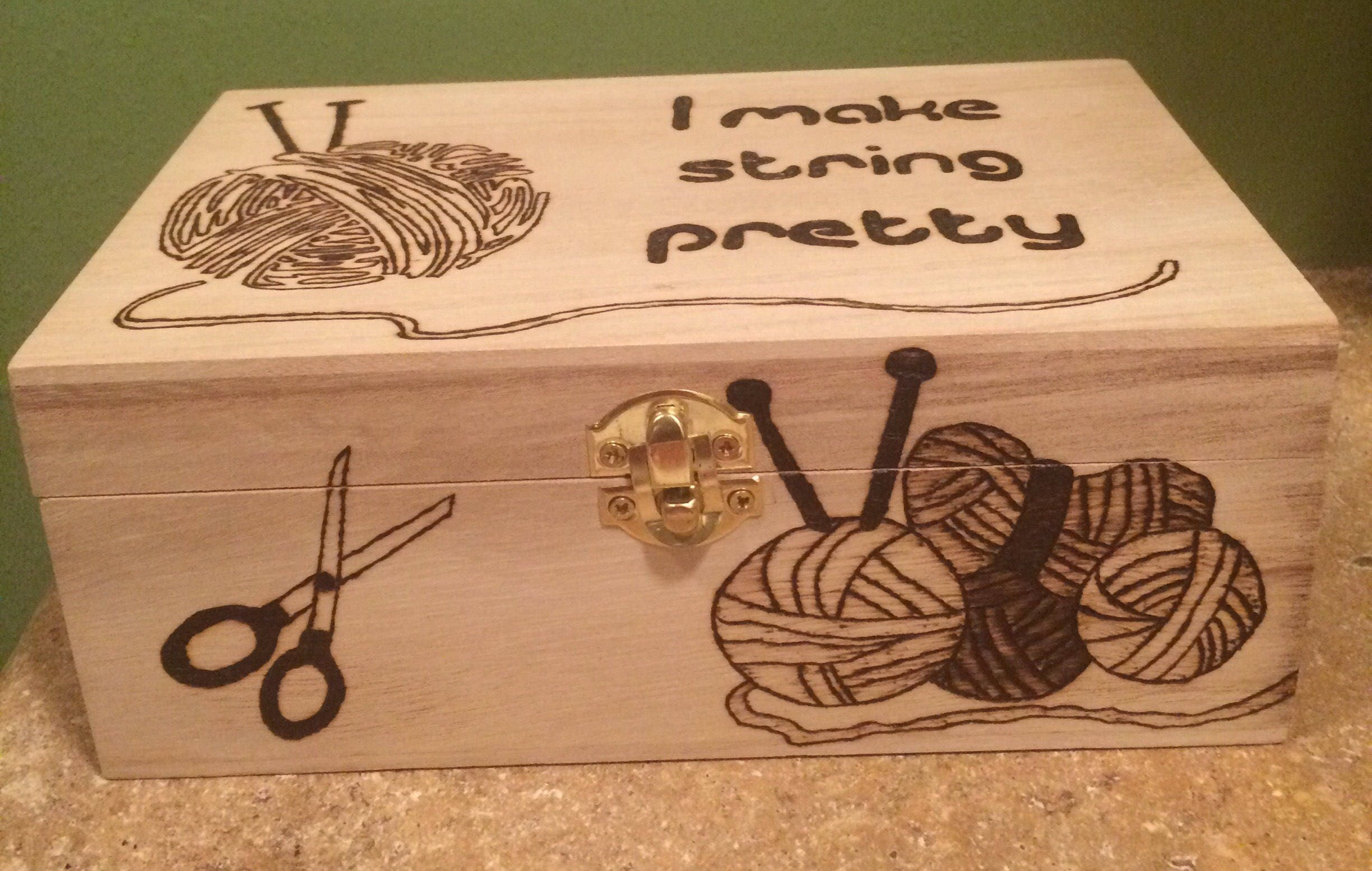 Small Knitting Theme Storage Box - Etsy New Zealand