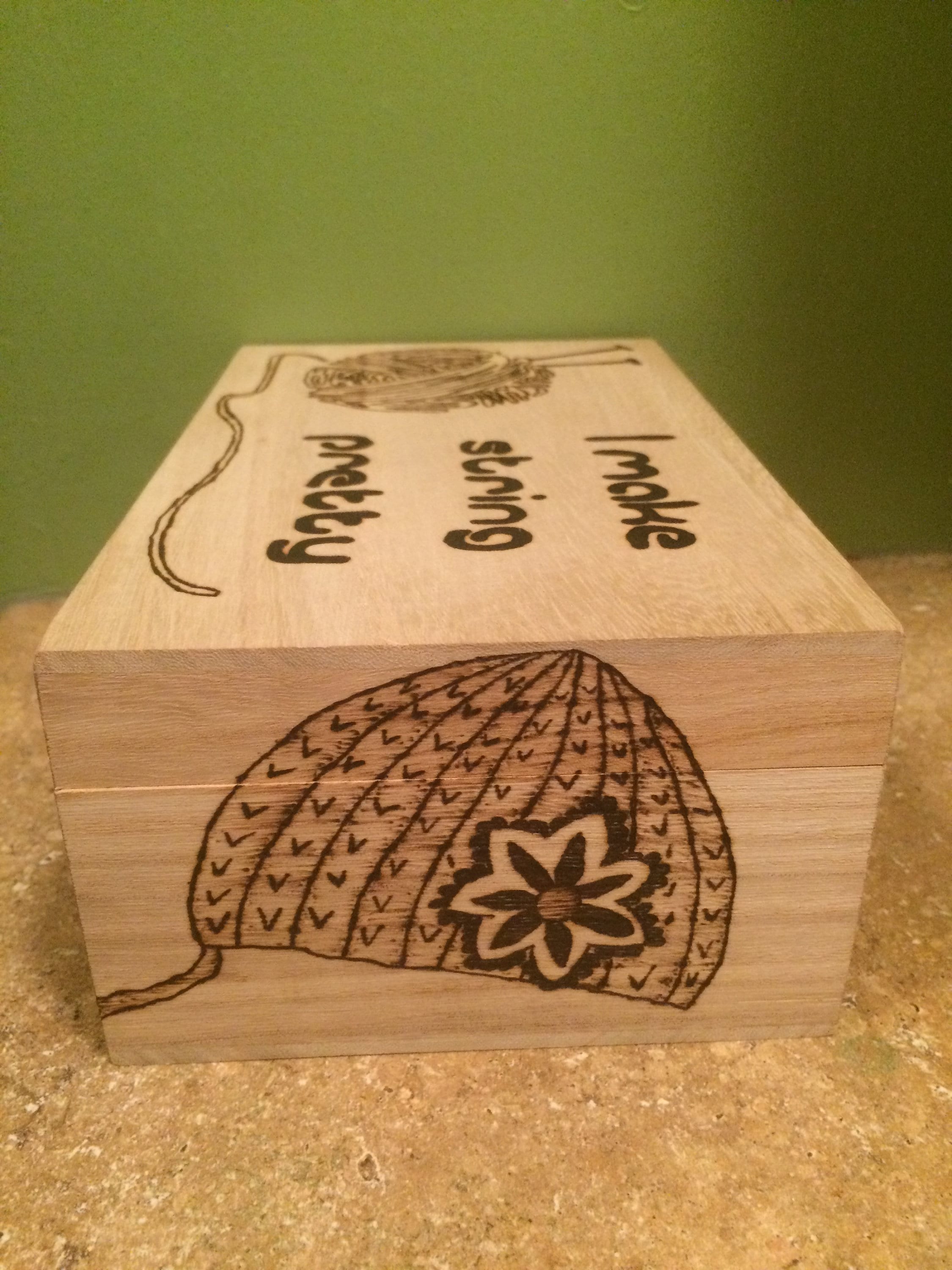 Small Knitting Theme Storage Box - Etsy New Zealand