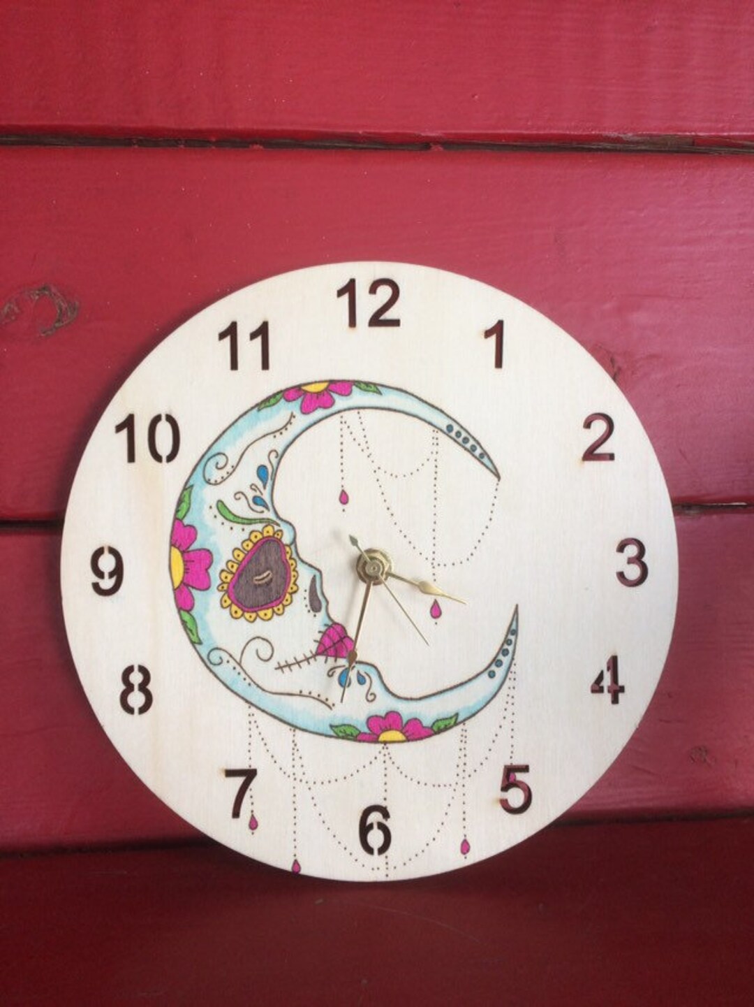 Sugar Skull Moon Clock - Etsy