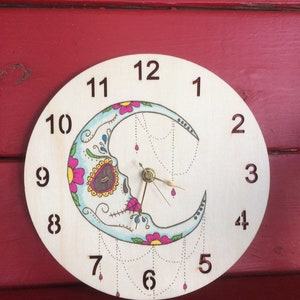 Sugar Skull Moon Clock - Etsy