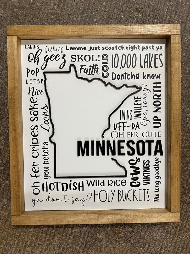 Funny Minnesota Sign, Minnesota Sayings Wall Sign, Midwest Quotes Sign ...