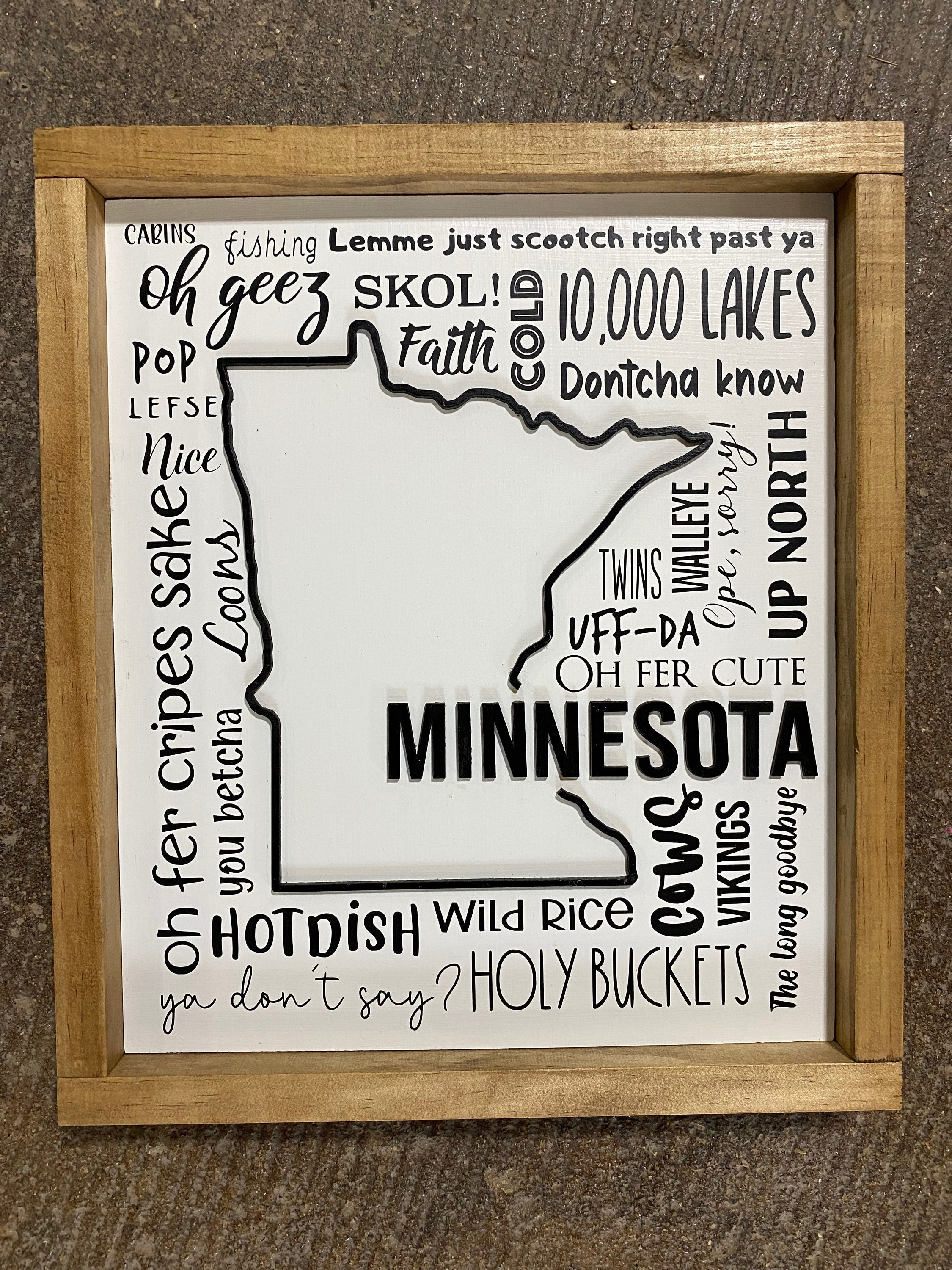 Funny Minnesota Sign, Minnesota Sayings Wall Sign, Midwest Quotes Sign ...