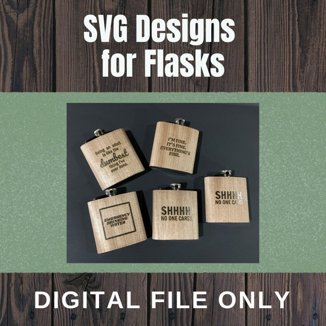 Flask SVG Bundle, Funny Designs for Flask, Flask Quote Bundle, Drinking ...