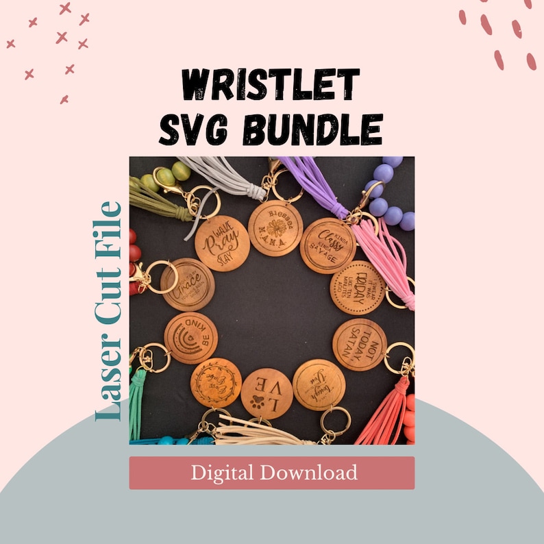 Wristlet SVG Bundle Keychain Designs Wristlet Digital - Etsy