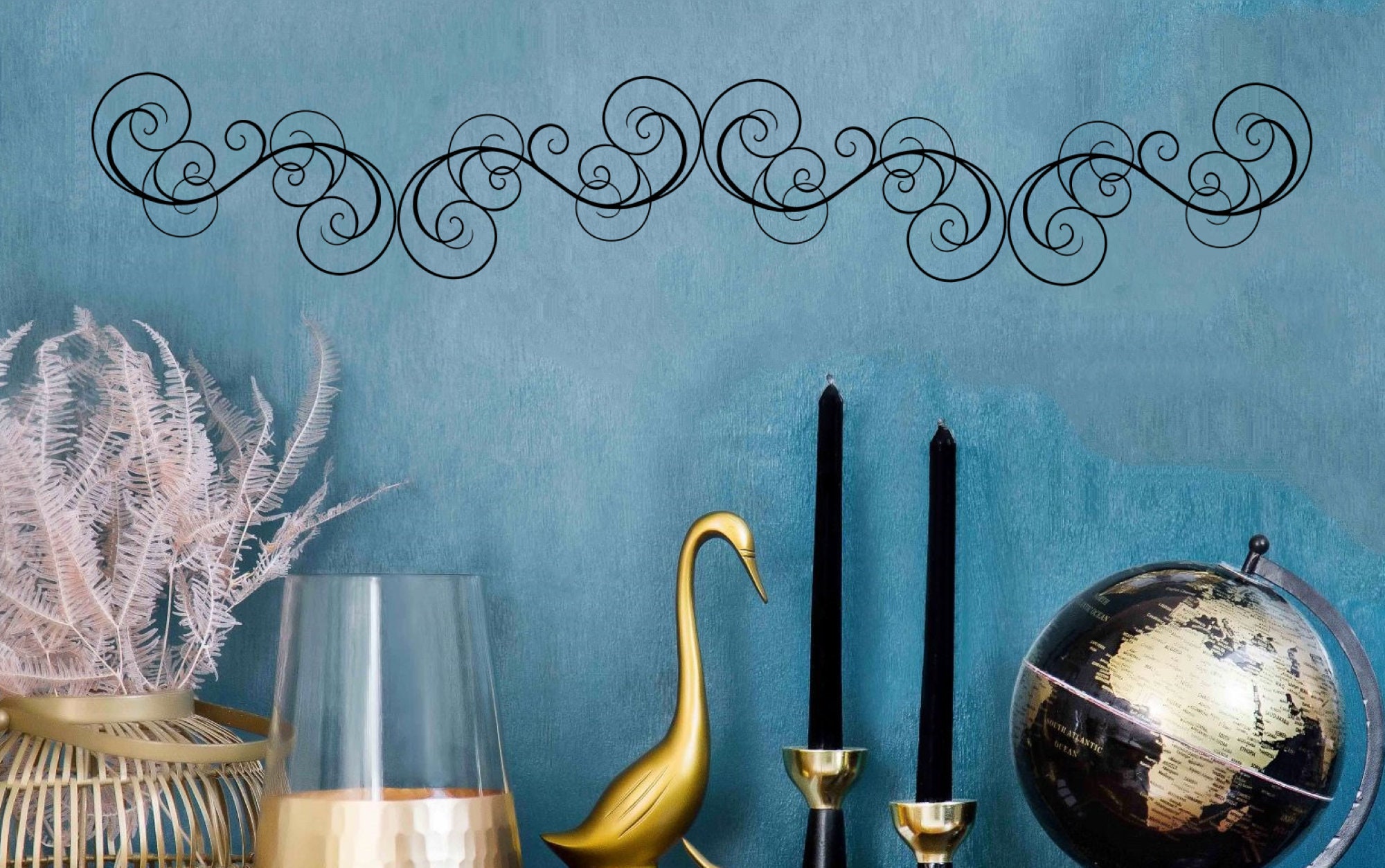 Elegant Scroll Wall Decal - Etsy