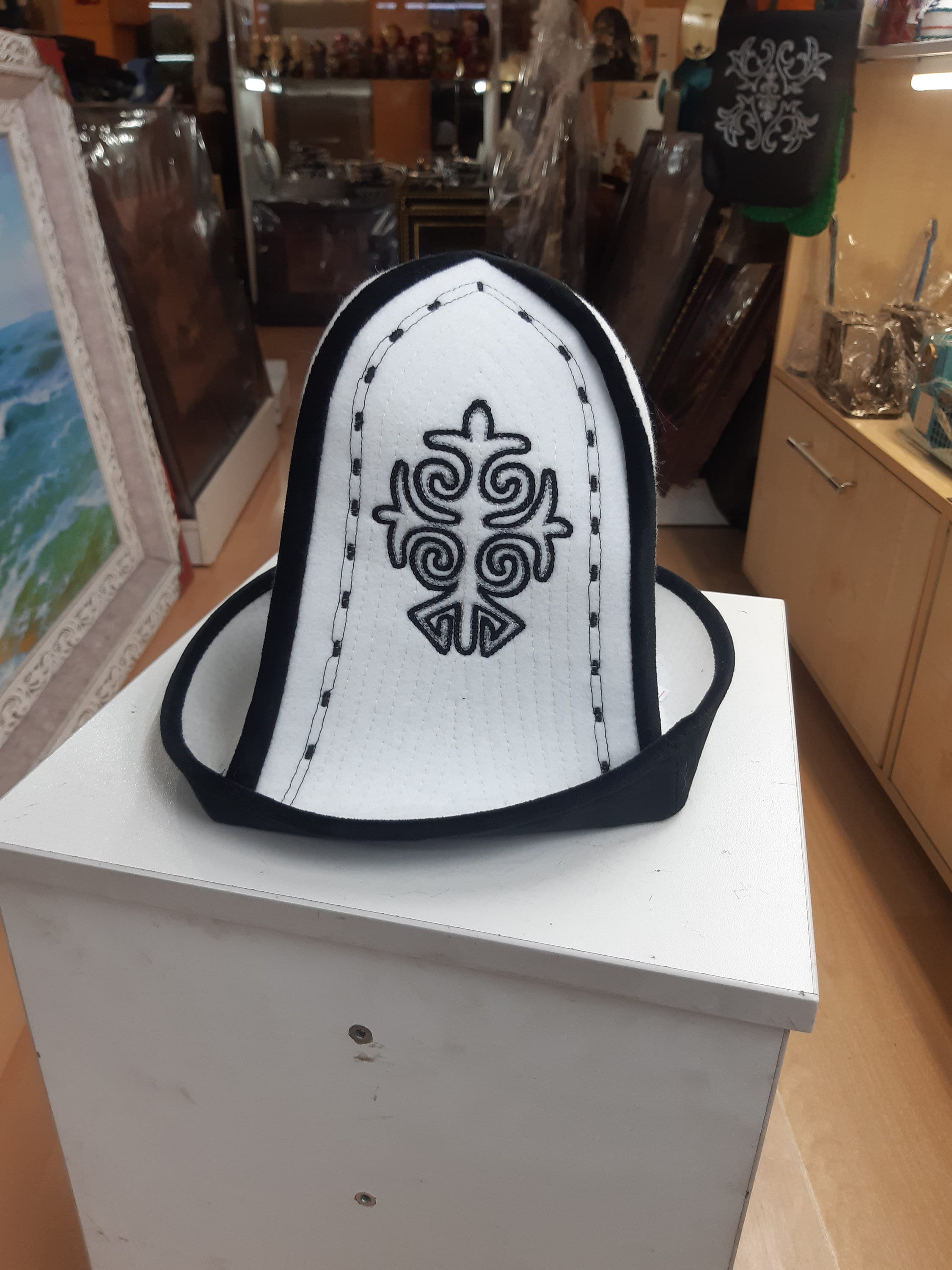 Felt Top Hat Khan Headdress Embroidered Handmade Chapan Kalpak Size 58 ...