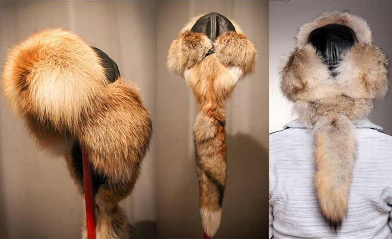 Red Fox Fur Mens Hat Mongolian Kazakhstan Eagle Hunters Hat Malakai ...