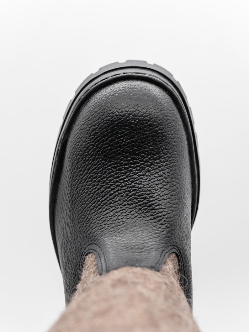 Russian Arctic Men's Winter Felt Leather Boots Walenki Valenki All Size ...
