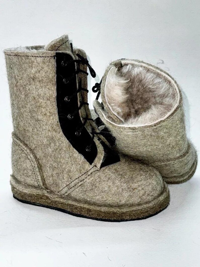 Russian Arctic Men's Winter Felt Leather Boots Walenki Valenki All Size ...