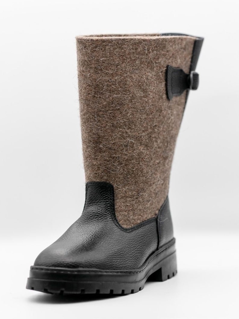 Russian Arctic Men's Winter Felt Leather Boots Walenki Valenki All Size ...