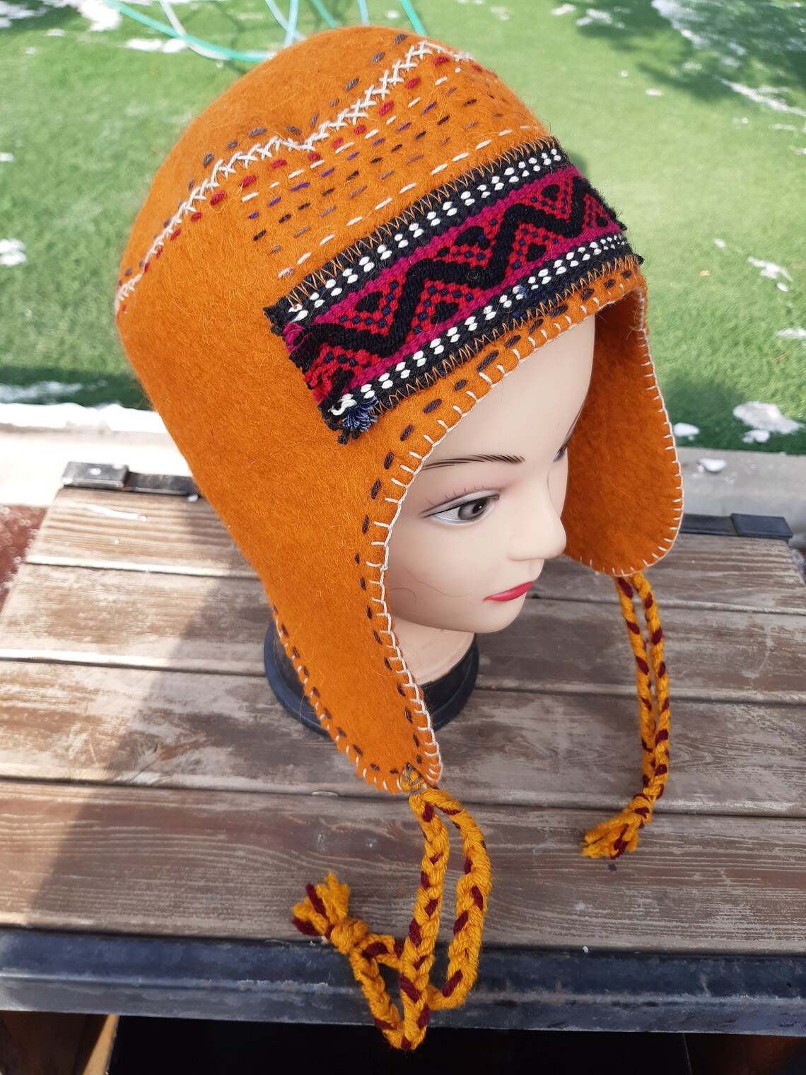 Mongolian Felt Wool Hat Womens Mens Traditional Headdress - Etsy