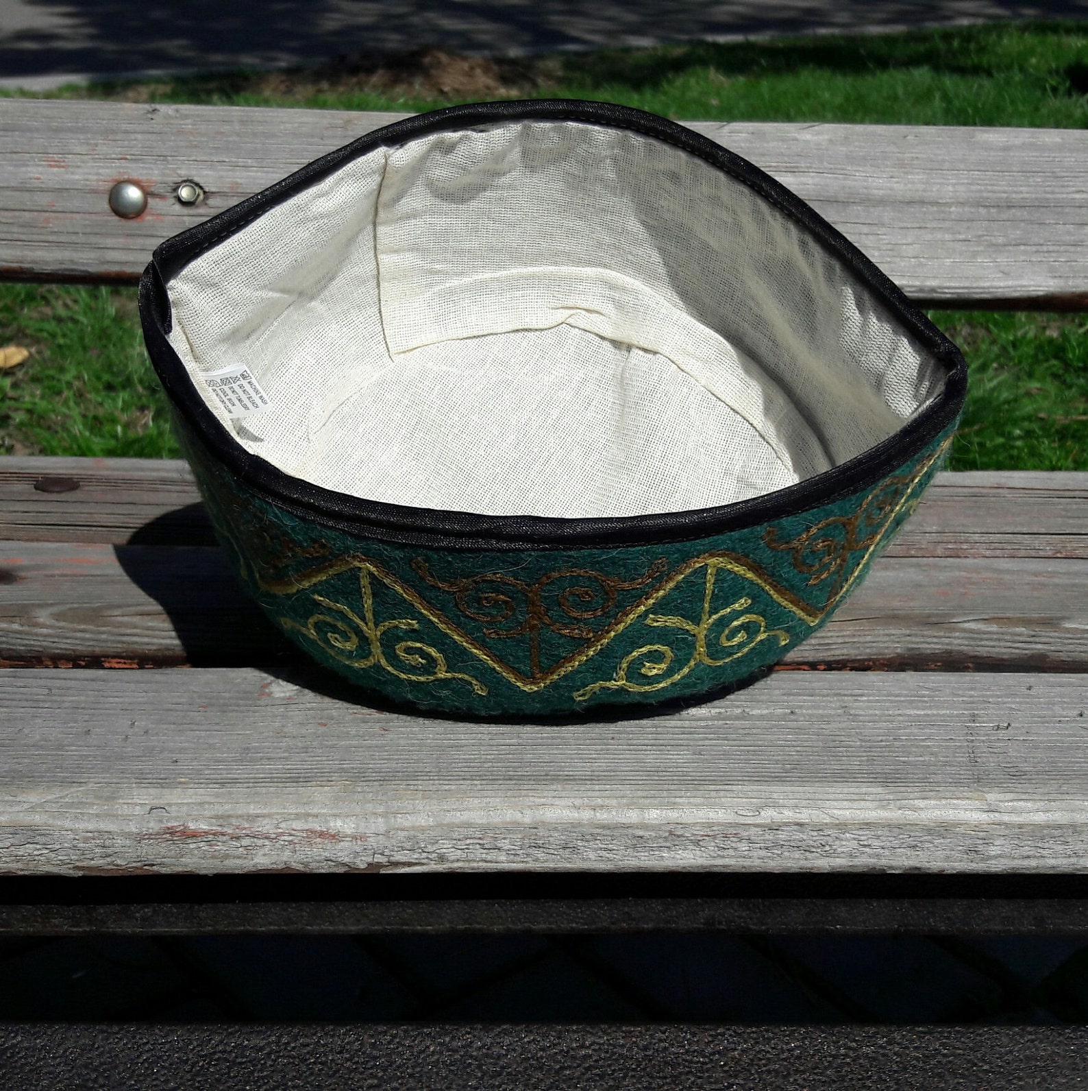 Kazakhstan felted wool skull cap hat Traditiona National | Etsy