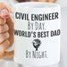 Civil Engineer Dad Mug - Civil Engineer by Day, World's Best Dad by ...