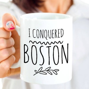 Boston Marathon Finisher Mug - I Conquered Boston - Boston Marathon ...