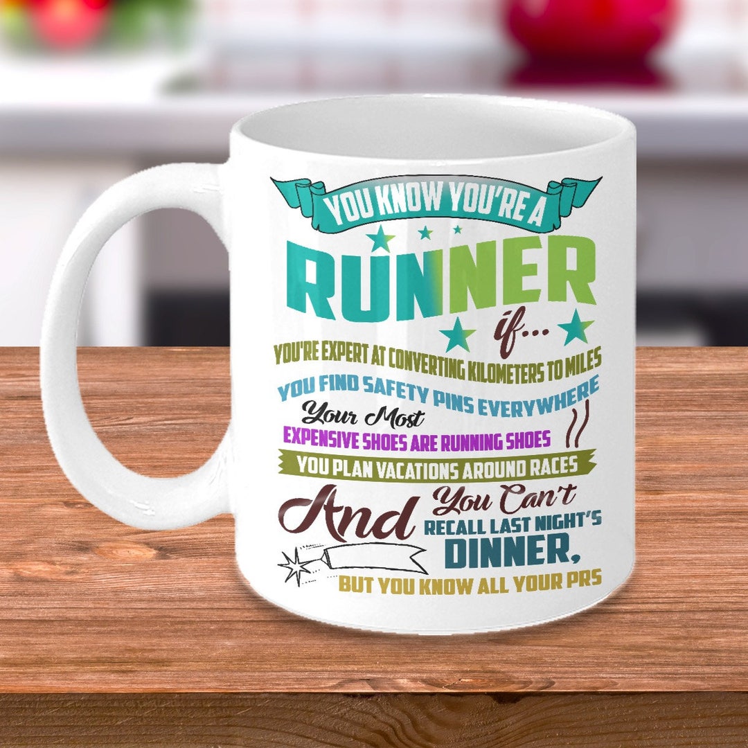 Running Mug - You Know You're a Runner If - Marathon Coffee Cup - Funny ...