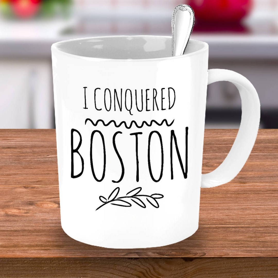 Boston Marathon Finisher Mug - I Conquered Boston - Boston Marathon ...