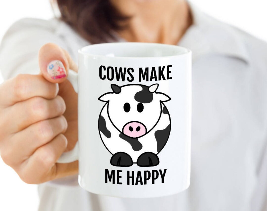 Cow Mug - Cows Make Me Happy - Cute Cow Gift for Coffee, Tea Lovers - Etsy