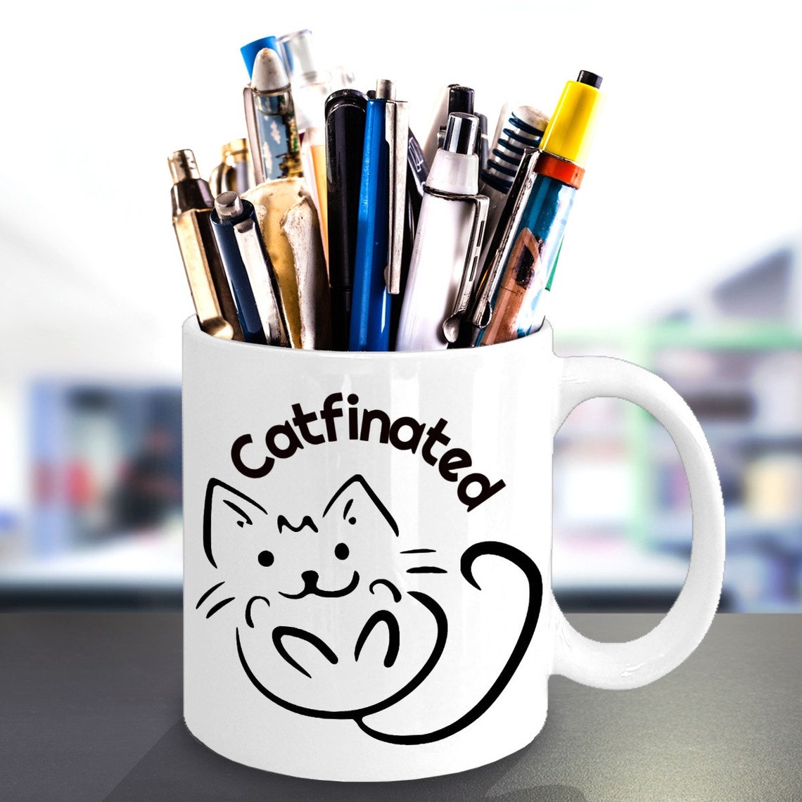 Catfinated Mug Cat Owner Mug and Funny Cat Lover Gift for - Etsy