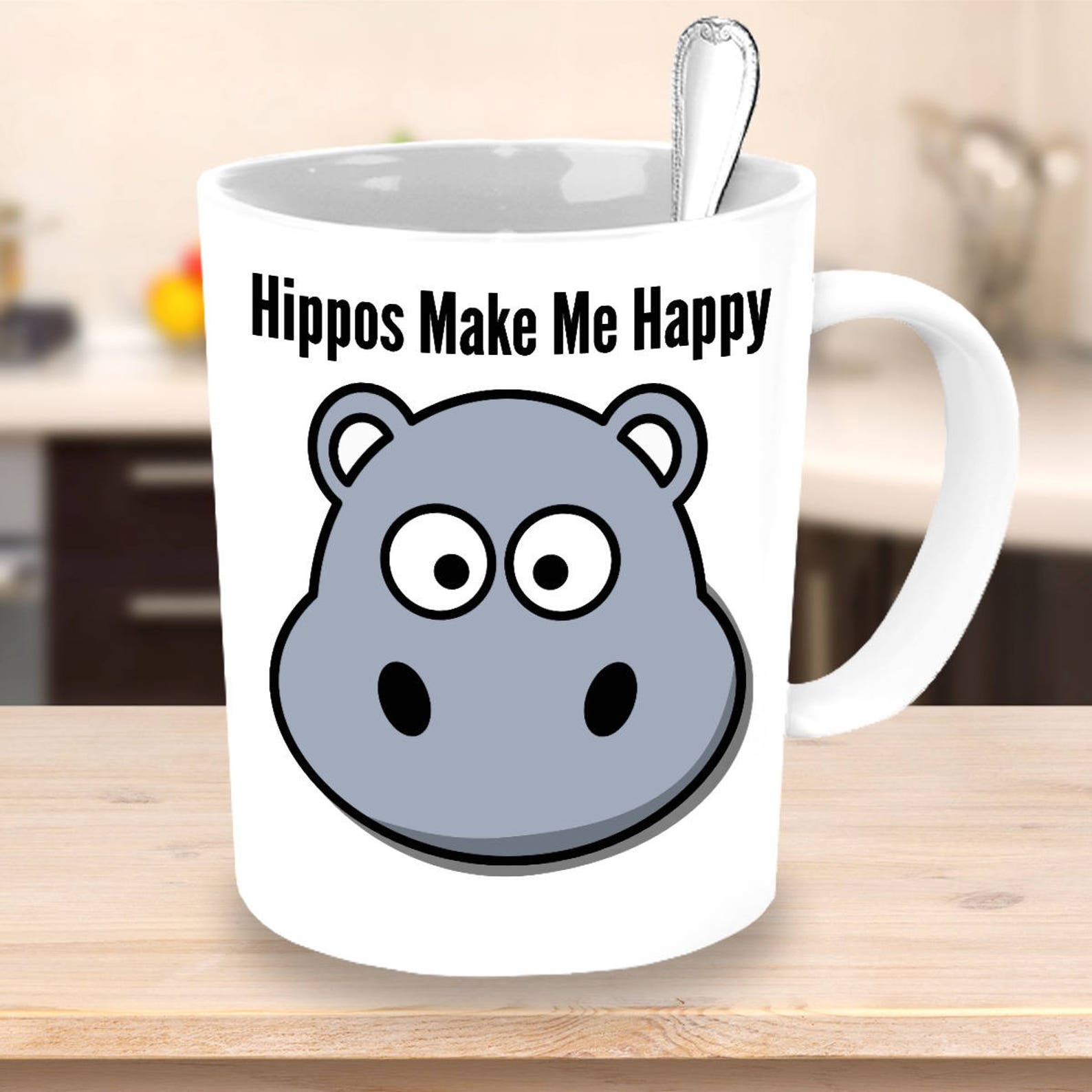 Hippo Mug Hippos Make Me Happy Cute Hippo Gift for Coffee | Etsy