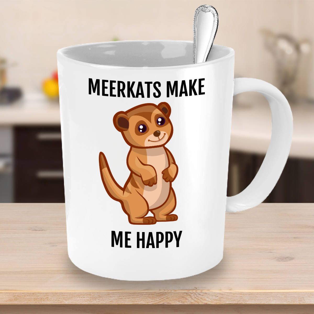 Meerkat Mug - Meerkats Make Me Happy - Cute Meerkat Gift for Coffee ...