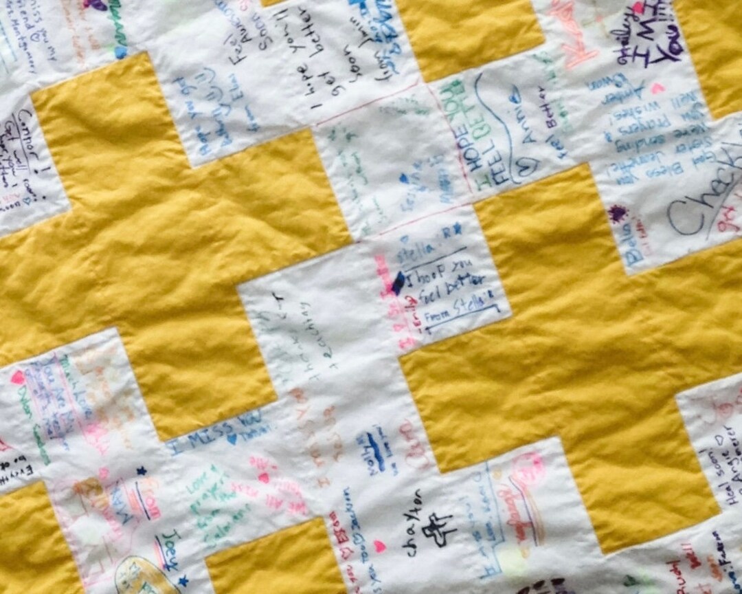 Handmade Write-on Quilt, Cotton | Customize With Your Art & Messages ...