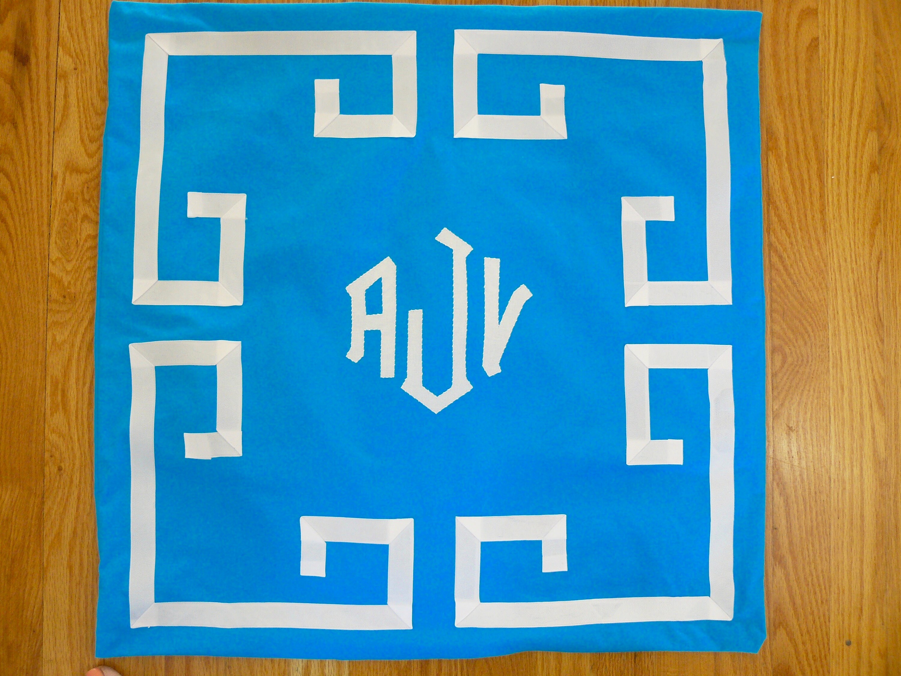Pair Custom Greek Key Monogram Euro Pillow Shams/covers - Etsy