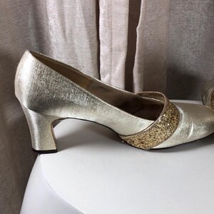 Vintage Dorette & Debs 60’s- 70s Silver Lame Gold Heels // Glitter ...