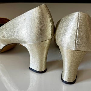 Vintage Dorette & Debs 60’s- 70s Silver Lame Gold Heels // Glitter ...