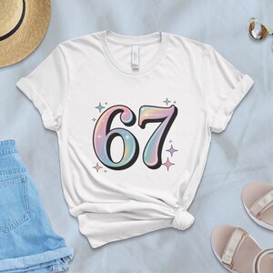 67 Meme PNG: Funny Pastel Sparkle Number Art, DIY Crafters Tshirt ...