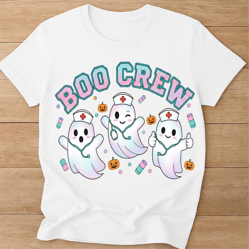 Nurse Halloween Ghost PNG - Boo Crew Sublimation Group Design (digital ...