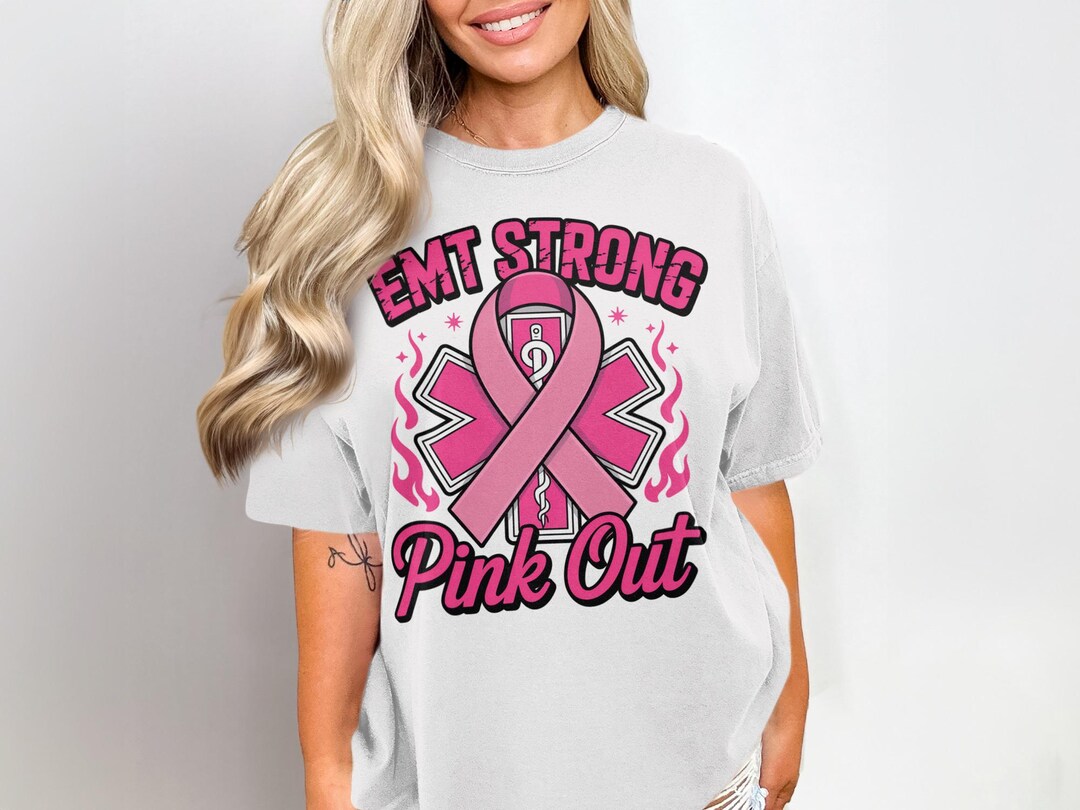 EMT Breast Cancer Awareness Ribbon Design (PNG Digital Download) - Etsy