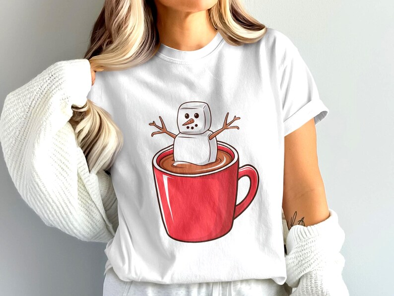 Christmas Marshmallow PNG: Winter Holiday Snowman Graphic (digital ...
