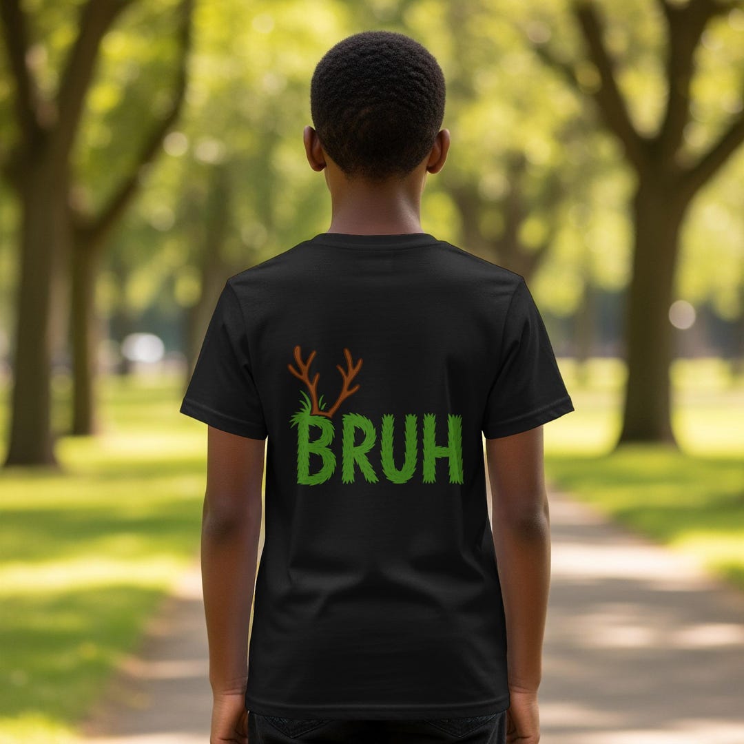 Funny Bruh Digital PNG, Grinch Style Font, Reindeer Antlers, Quirky ...