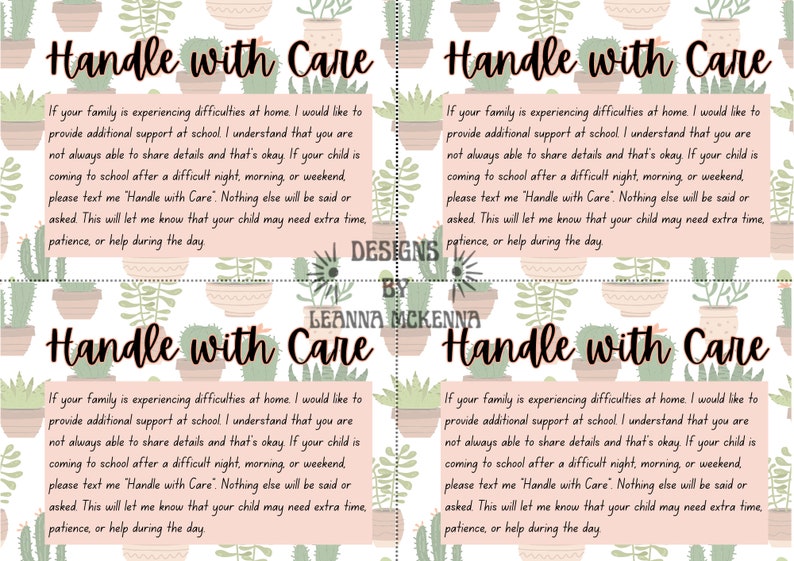 Handle With Care Letter Home*digital ONLY* - Etsy