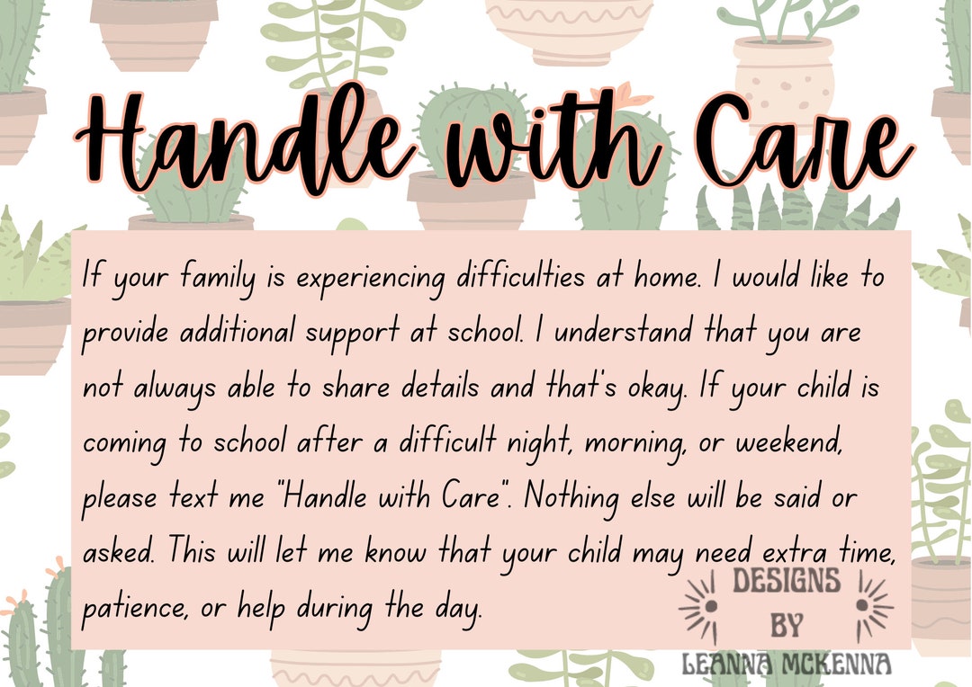 Handle With Care Letter Home*digital ONLY* - Etsy
