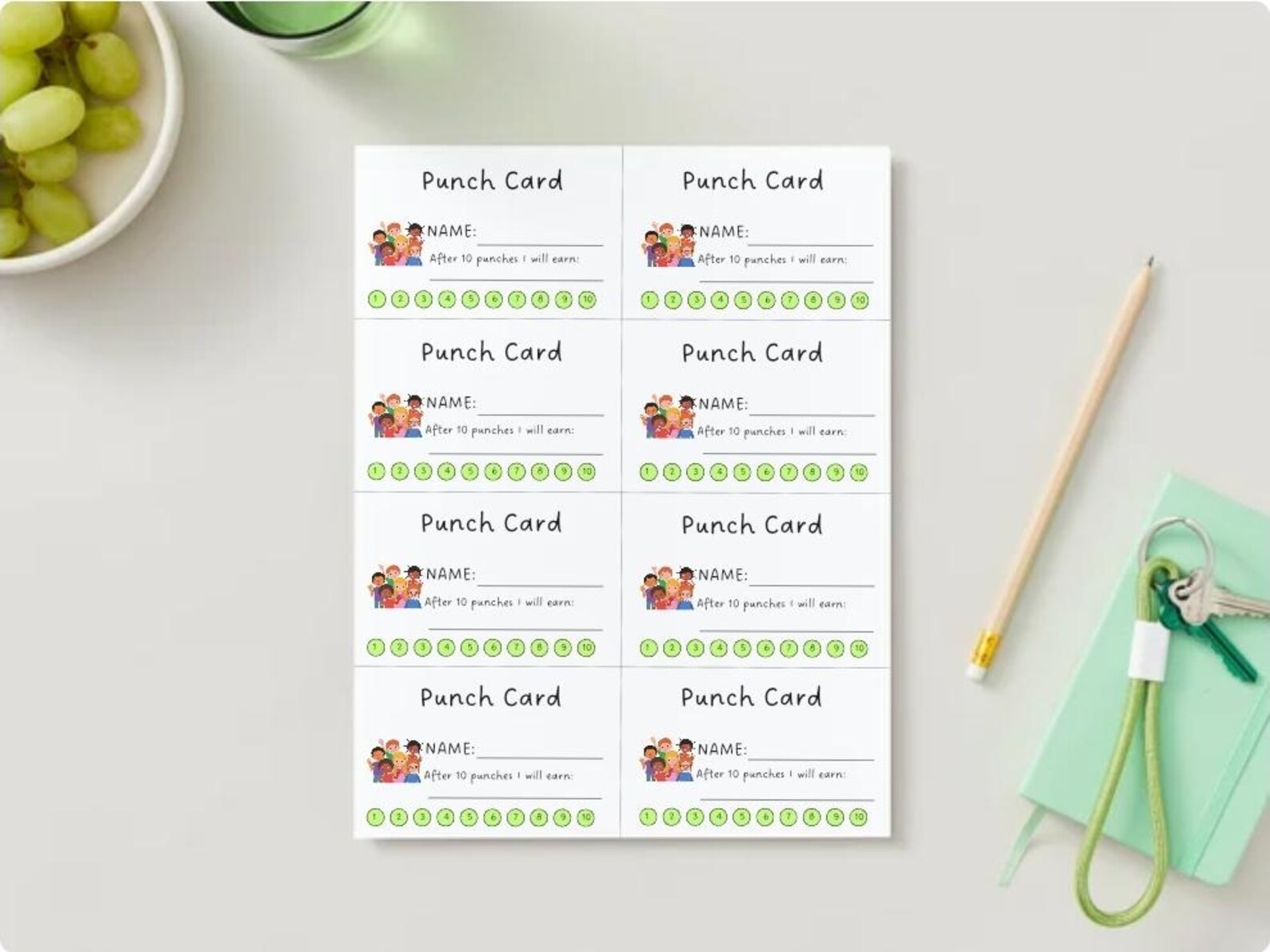 Punch Card for Kids ***DIGITAL DOWNLOAD*** - Etsy