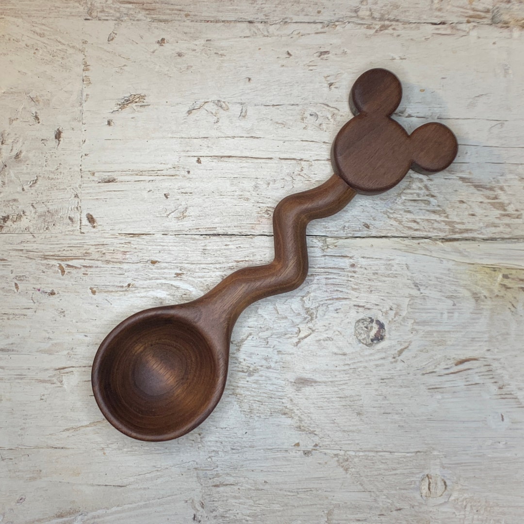 Mickey Mouse Walnut Coffee Scoop - Etsy