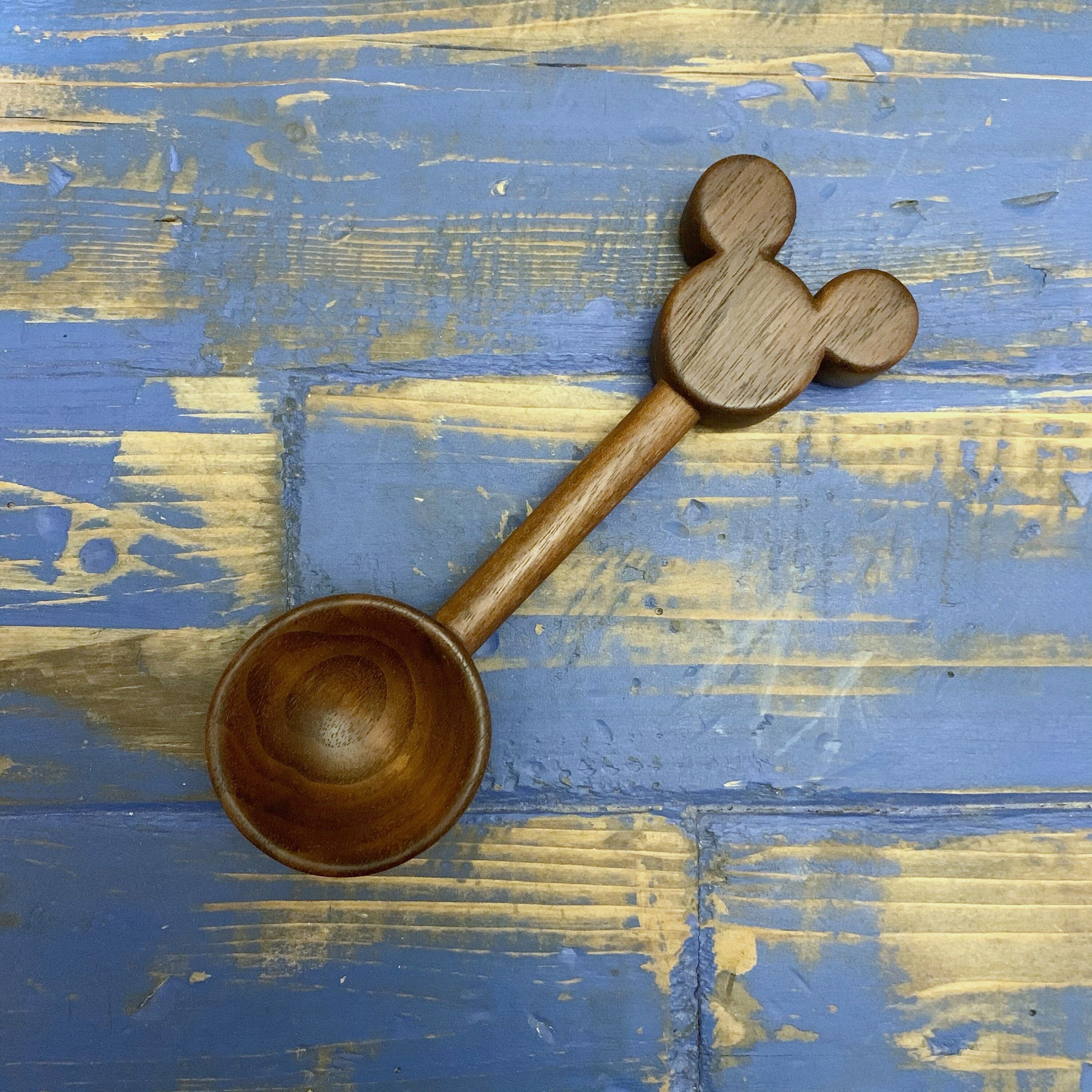 Mickey Mouse Walnut Coffee Scoop - Etsy Australia
