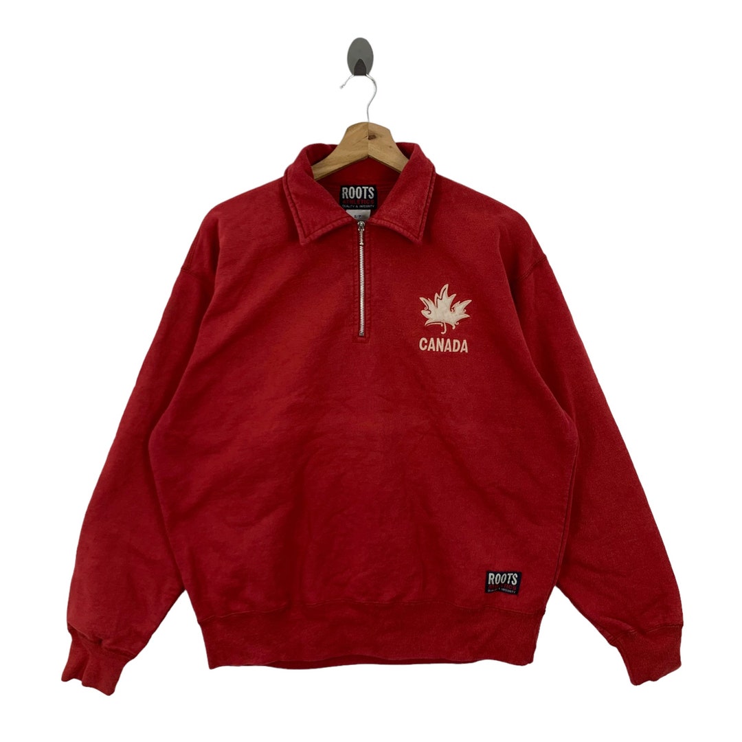 Vintage Roots Canada Athletics Half Zip Pullover Jumpers Sweater - Etsy