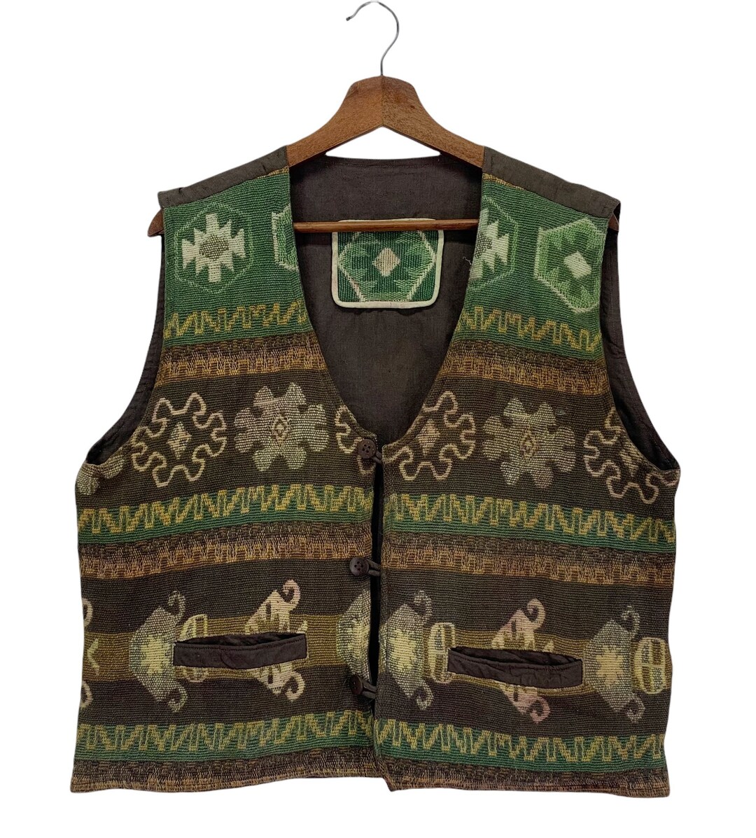Vintage Aztec Mountain Vest Jacket - Etsy