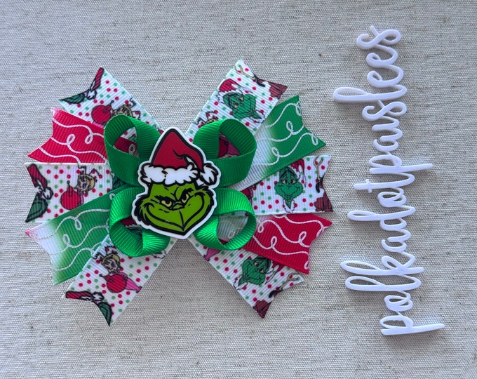 Grinch Hairbow Grinch Hairbows Grinch Bow Grinch Bows How the Grinch ...
