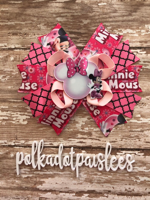 Minnie Mouse Hairbow Minnie Mouse Hairbows Minnie Hairbows | Etsy