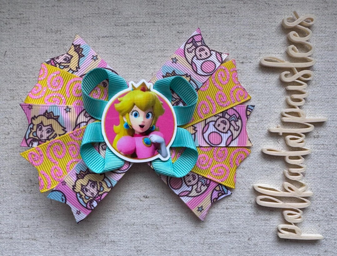 Princess Peach Inspired Hairbow- Luigi Hairbows- Mario Bows- Princess ...
